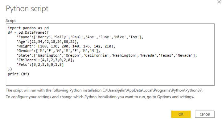 Python in Power BI: Enabling Python Scripts with Anaconda Environment